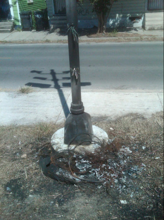 Traffic camera torched by bonfire in Bywater | wwltv.com